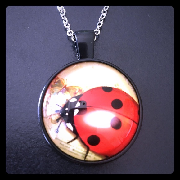 Jeweled Fantasy | Jewelry | Ladybug Glass Pendant | Poshmark